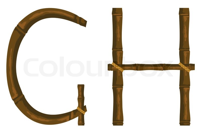 The alphabet from bamboo sticks ... | Stock vector | Colourbox