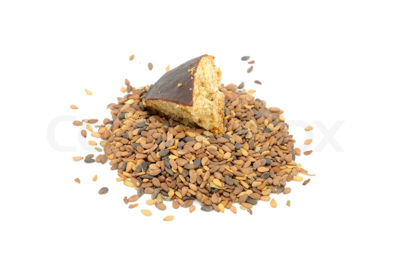 Pile of Tan Sesame Seeds with Piece of ... | Stock image | Colourbox