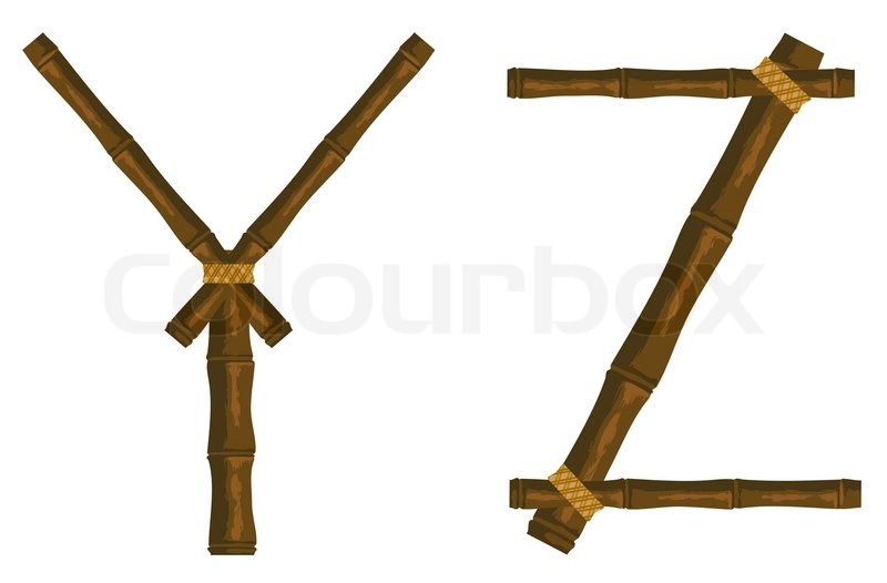 The alphabet from bamboo sticks ... | Stock vector | Colourbox