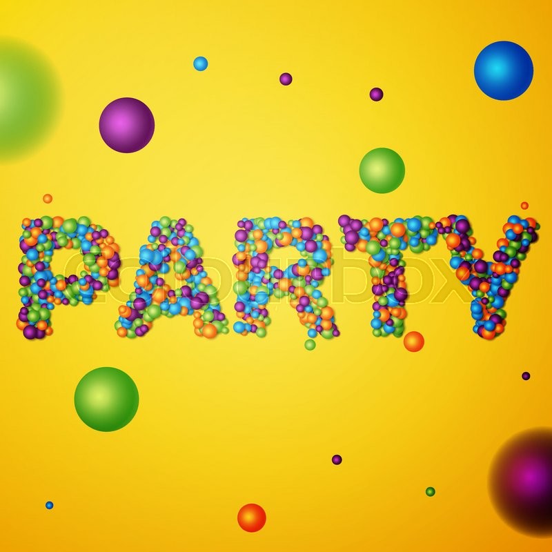 Party word consisting of colored 3d ... | Stock vector | Colourbox