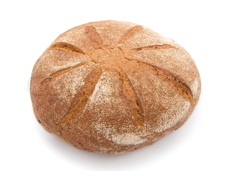 Frisches rundes Brot auf weißem Hintergrund | Stockfoto | Colourbox