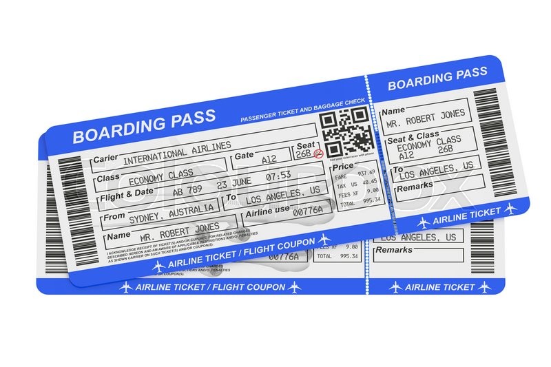 Boarding pass tickets isolated on white ... | Stock image | Colourbox