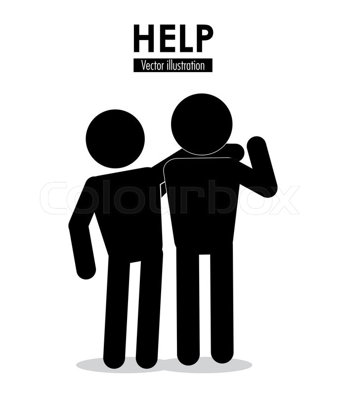 Help concept with icon design, vector ... | Stock vector | Colourbox