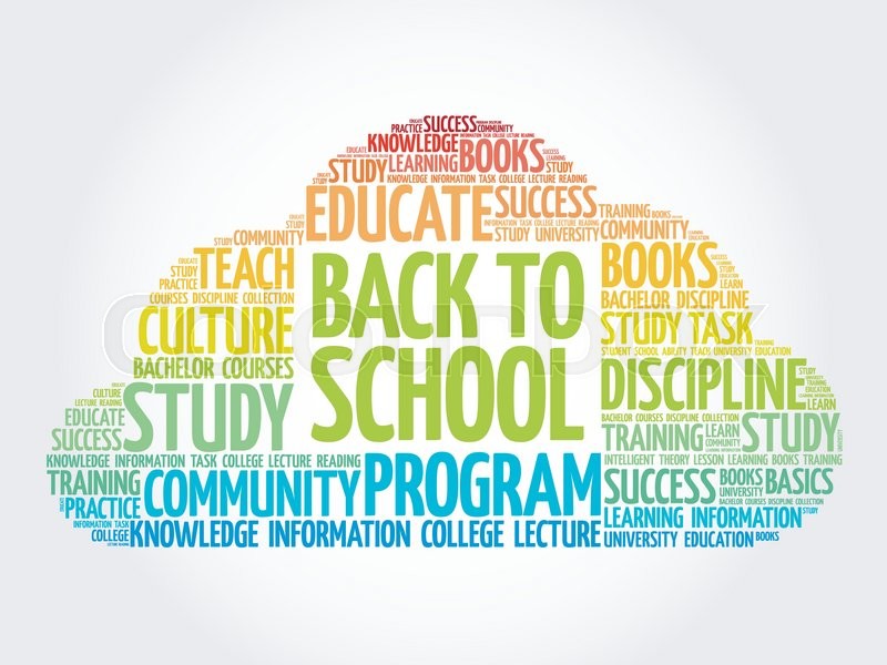 Back to School word cloud, education ... | Stock vector | Colourbox