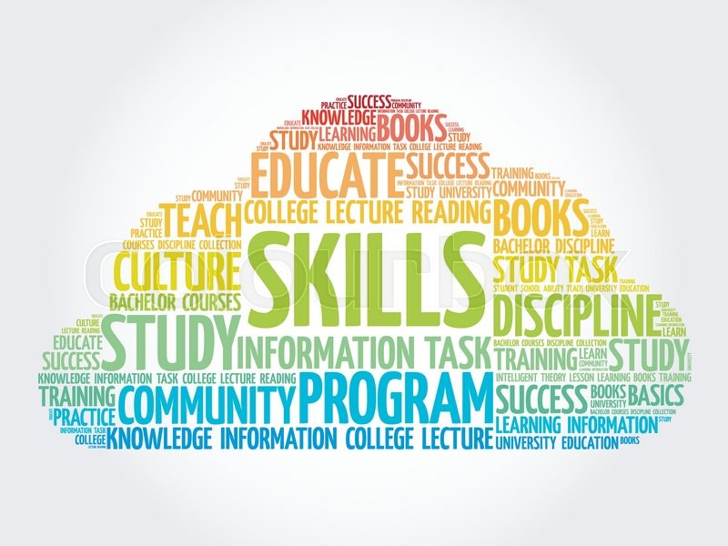SKILLS word cloud, education concept | Stock Vector | Colourbox
