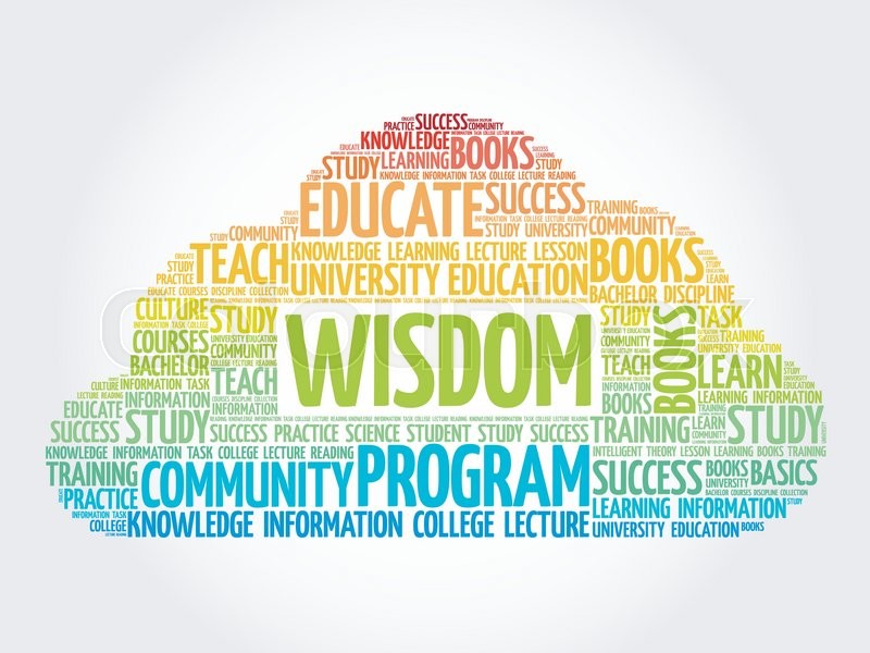 Wisdom word cloud, education concept | Stock vector | Colourbox