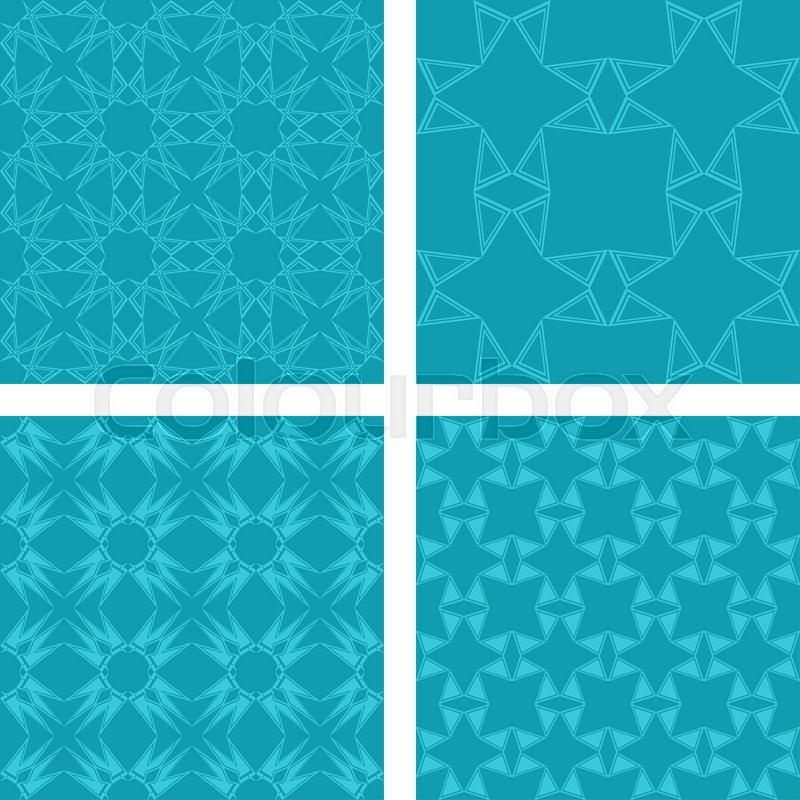 Teal seamless triangle pattern ... | Stock vector | Colourbox