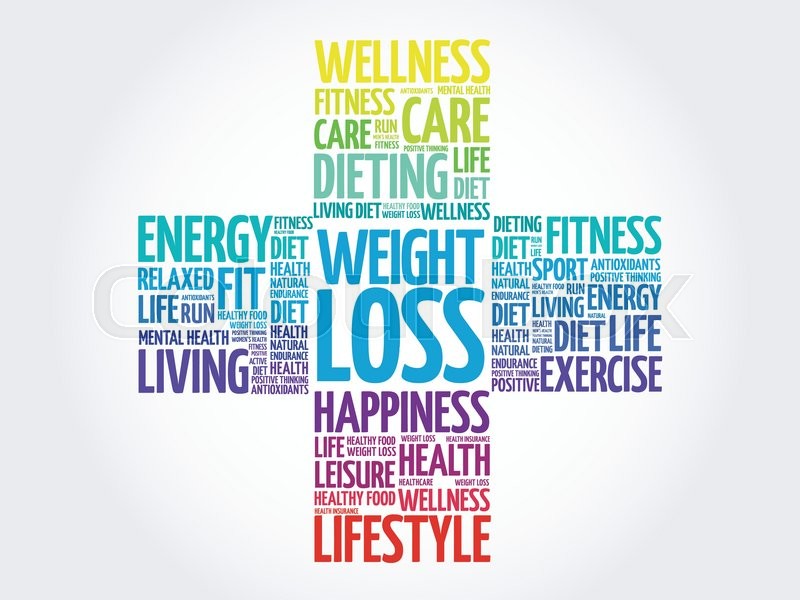 Weight Loss word cloud, health cross ... | Stock vector | Colourbox