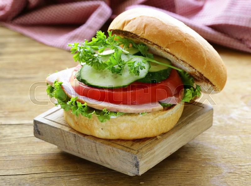 Snack burger with fresh vegetables and ... | Stock image | Colourbox