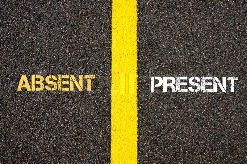 Antonym concept of ABSENT versus ... | Stock image | Colourbox