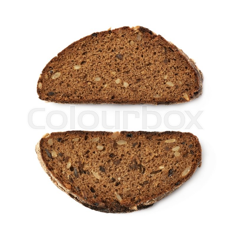 Single piece of bread isolated over the ... | Stock Photo | Colourbox