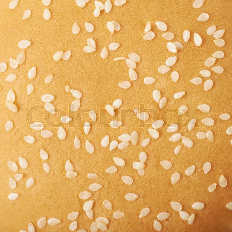 Bun covered with sesame seeds, close-up ... | Stock image | Colourbox