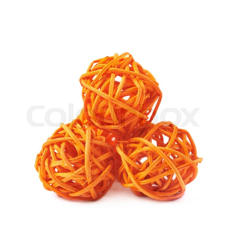 Pile of decorative colored straw balls ... | Stock image | Colourbox