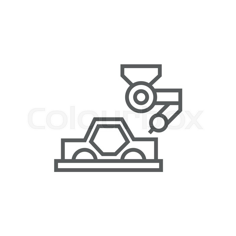 Automated assembly thick line icon ... | Stock vector | Colourbox