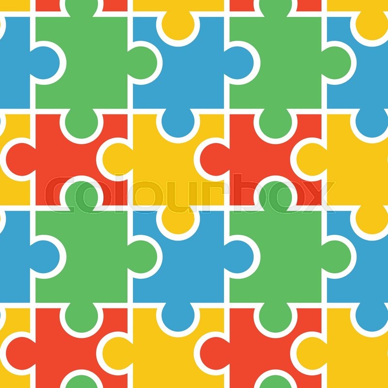 Colorful square puzzle pieces game seamless repeat pattern background ...