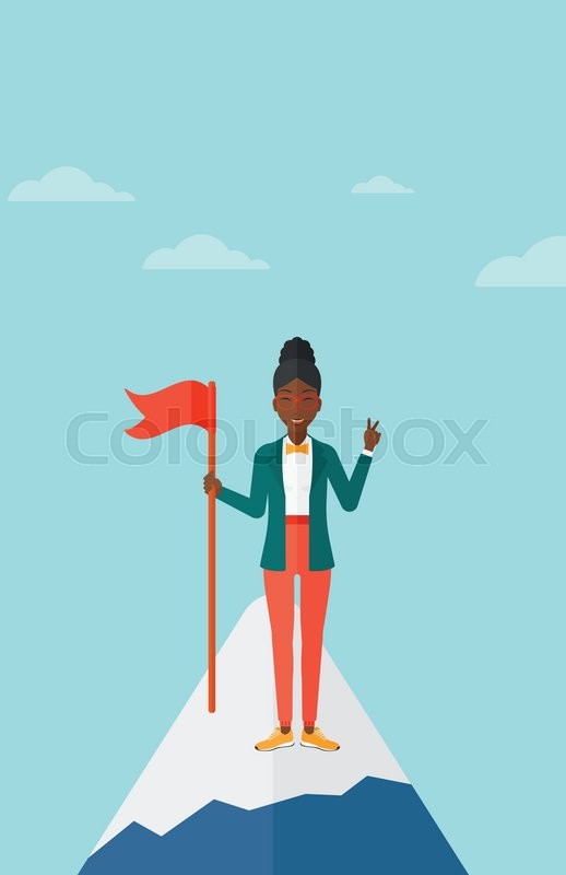 An african-american woman holding a ... | Stock vector | Colourbox