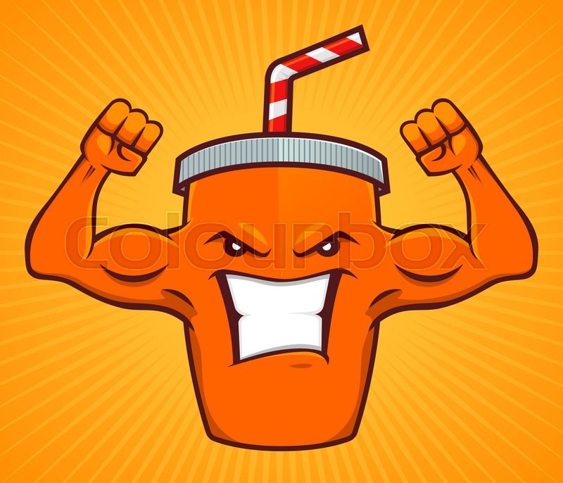 Cartoon character of a energy drink, ... | Stock vector | Colourbox