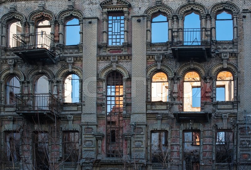 Windows in an old architectural ... | Stock image | Colourbox