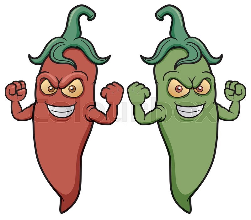 Vector illustration of cartoon chili ... | Stock vector | Colourbox