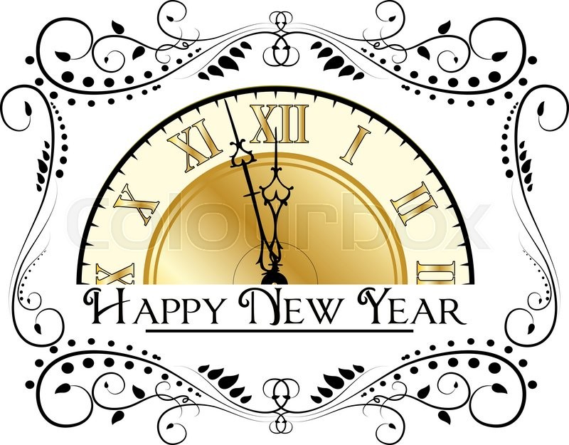 New year clock | Stock vector | Colourbox