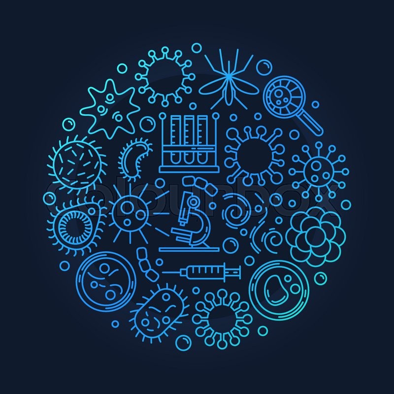 Virology or microbiology illustration ... | Stock vector | Colourbox