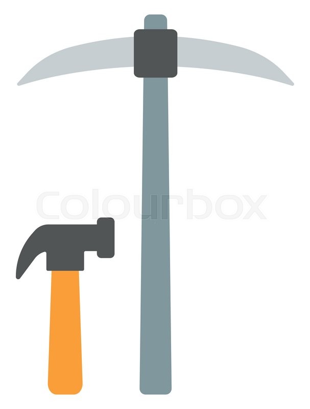 Mining pick and hammer vector flat ... | Stock vector | Colourbox