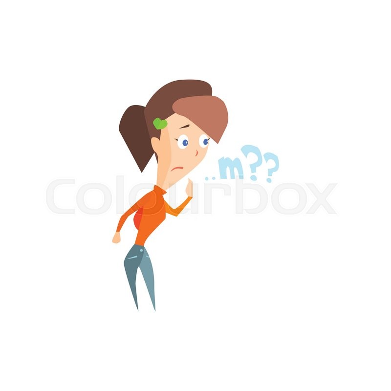 Puzzled Girl Flat Vector Emotion ... | Stock vector | Colourbox