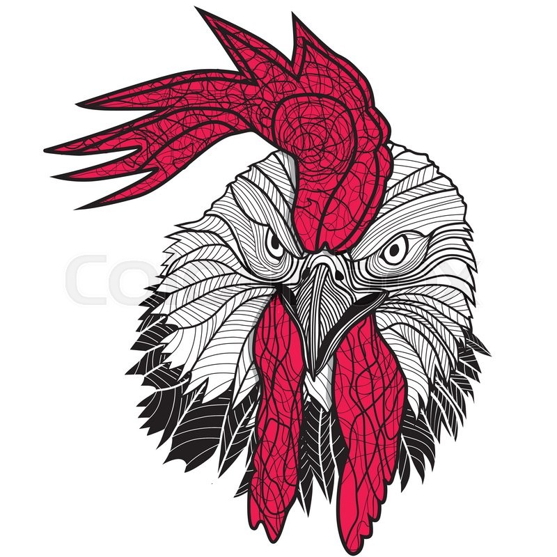 Chicken rooster head design for ... | Stock vector | Colourbox