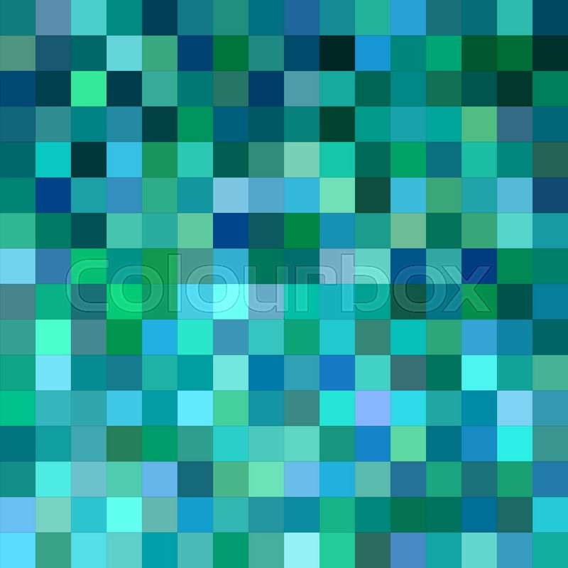 Teal color square mosaic vector ... | Stock vector | Colourbox