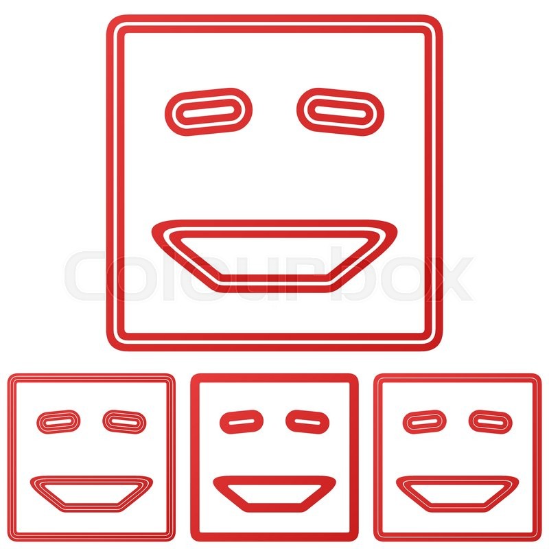 Red line laugh logo icon design set | Stock vector | Colourbox