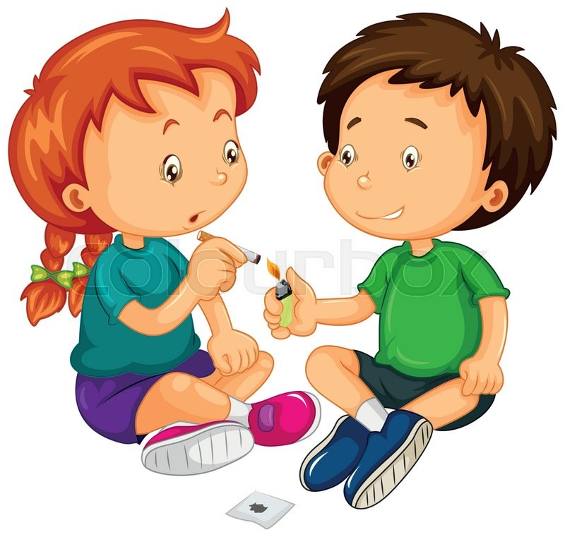 Kids Smoking Clipart
