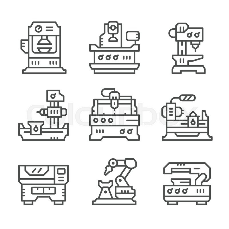 Set line icons of machine tool ... | Stock vector | Colourbox