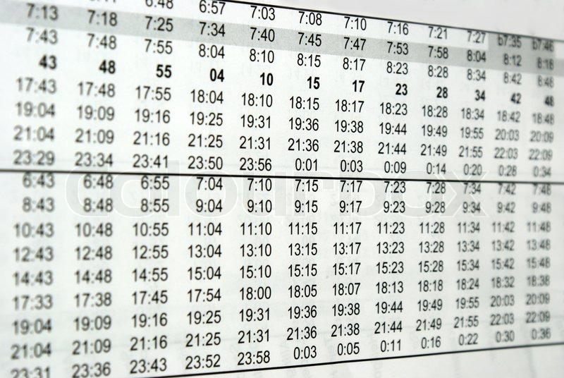 Den Busfahrplan. | Stock Bild | Colourbox