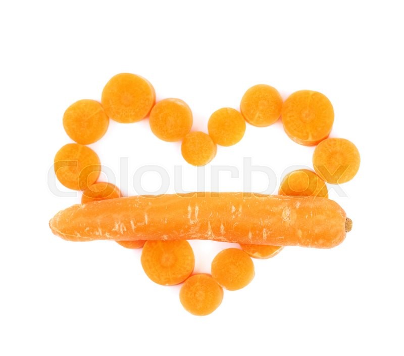 Heart shape made of carrot slices ... | Stock image | Colourbox