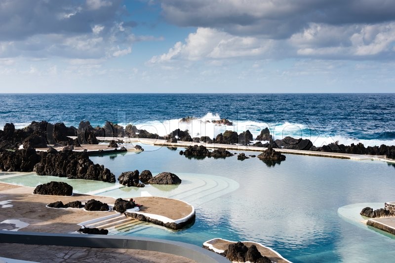 Natural pools in Porto Moniz with lava ... | Stock Photo | Colourbox