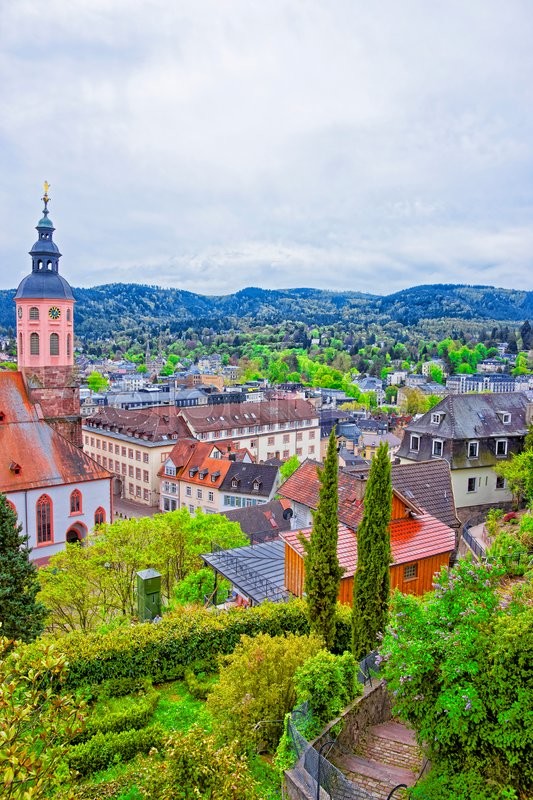 Panoramic view of Baden-Baden church ... | Stock image | Colourbox