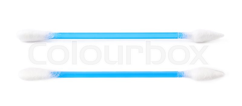 Single blue cotton swab bud isolated ... | Stock image | Colourbox