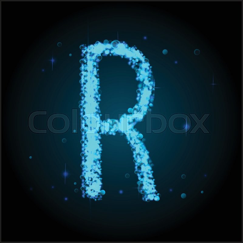 Alphabets of blue glittering stars of ... | Stock vector | Colourbox