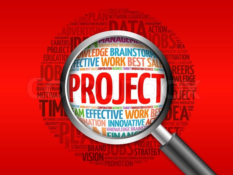PROJECT word cloud with magnifying ... | Stock image | Colourbox