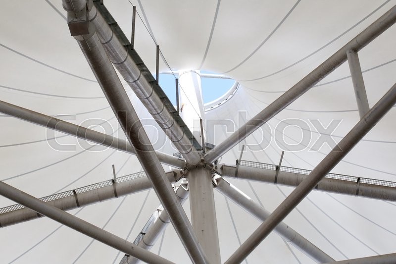 Pipe structure of canvas roof | Stock image | Colourbox