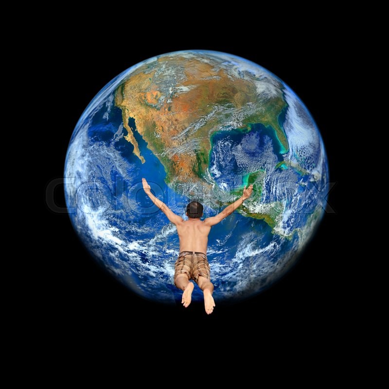 Man jump to the earth ,including ... | Stock image | Colourbox