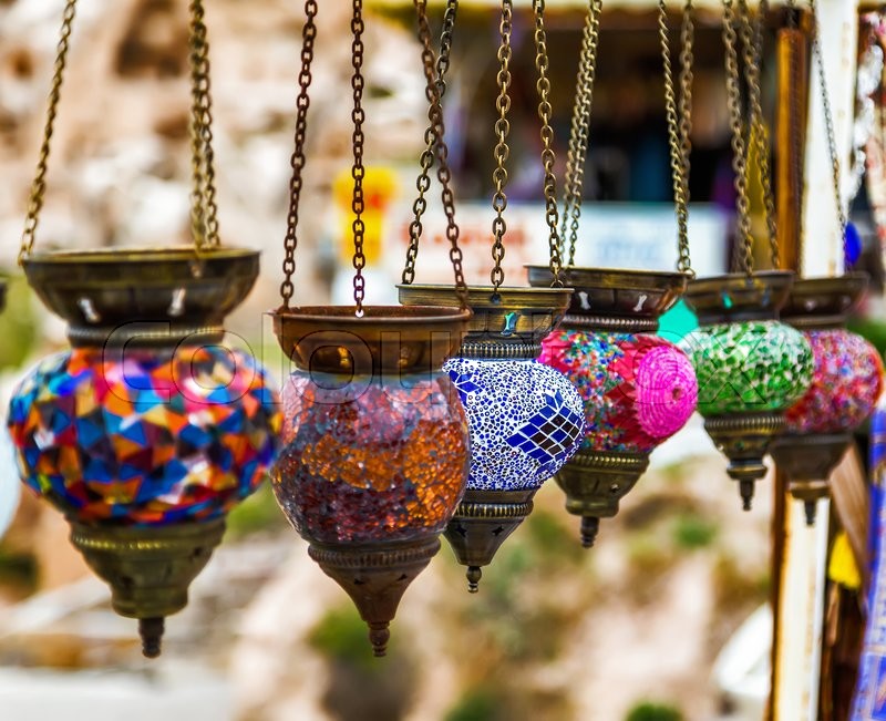 Illuminated Hanging colorful arabic ... | Stock image | Colourbox
