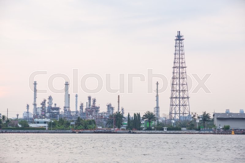 Petroleum refinery plant The morning ... | Stock image | Colourbox