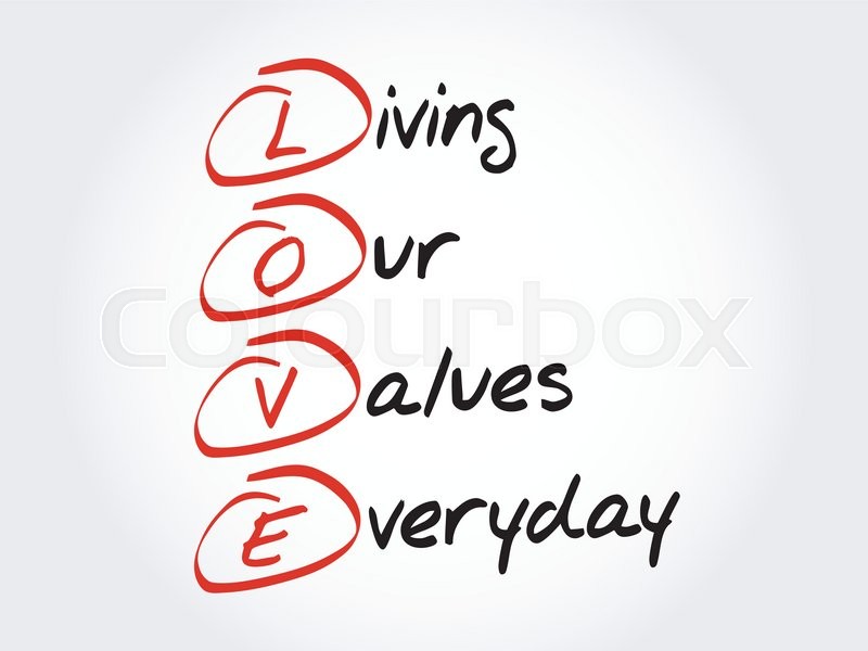 LOVE - Living Our Values Everyday, ... | Stock vector | Colourbox
