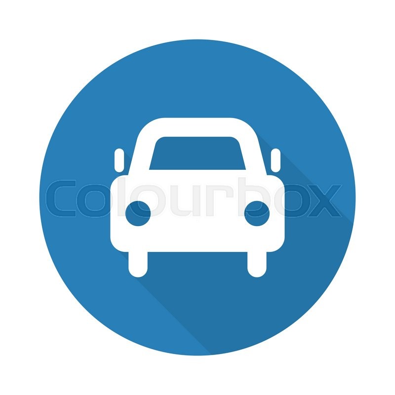 Flat white Car web icon with long drop ... | Stock vector | Colourbox