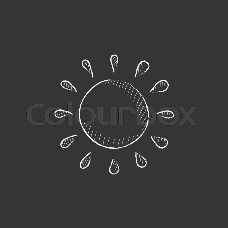 Sun thick. Hand drawn in chalk vector ... | Stock vector | Colourbox