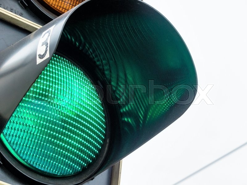 At a traffic light green light. symbol ... | Stock image | Colourbox