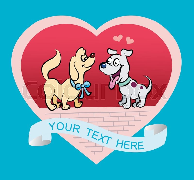 Doggy cartoon, two dogs cartoon ... | Stock vector | Colourbox