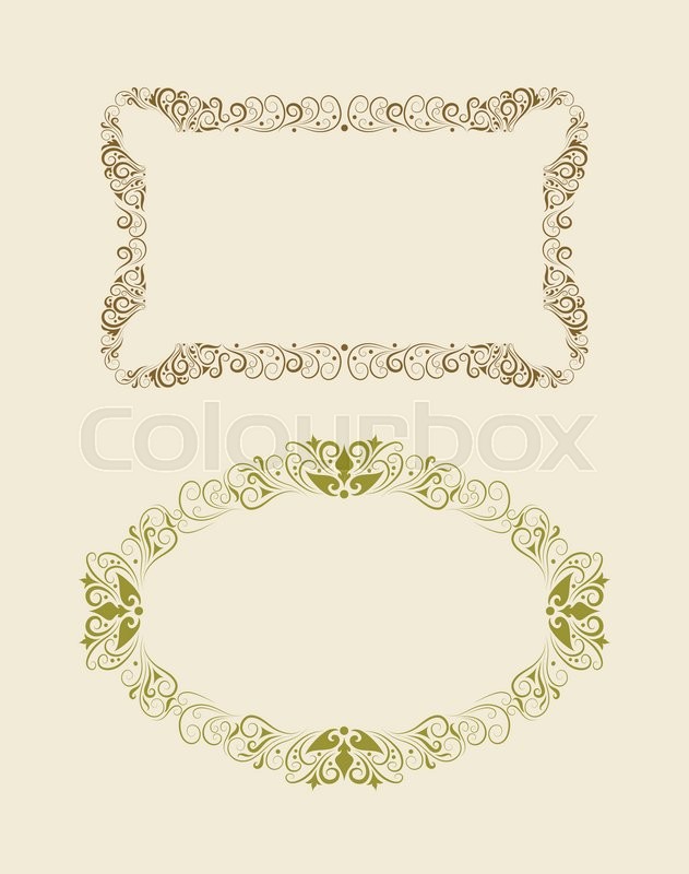 Frame with floral ornament decoration. ... | Stock vector | Colourbox