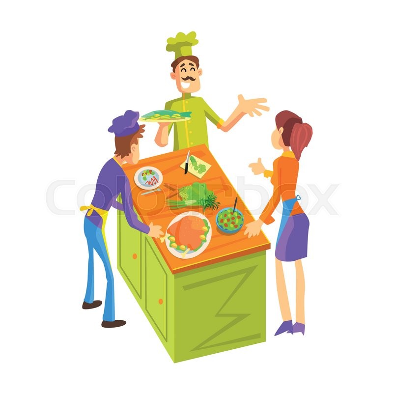 Cooking Class For A Couple Fun ... | Stock vector | Colourbox